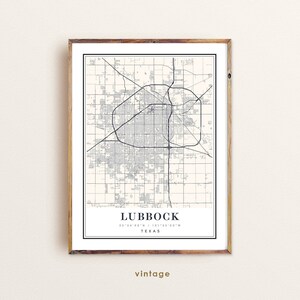 Lubbock Texas map Lubbock TX map Lubbock city map Lubbock | Etsy