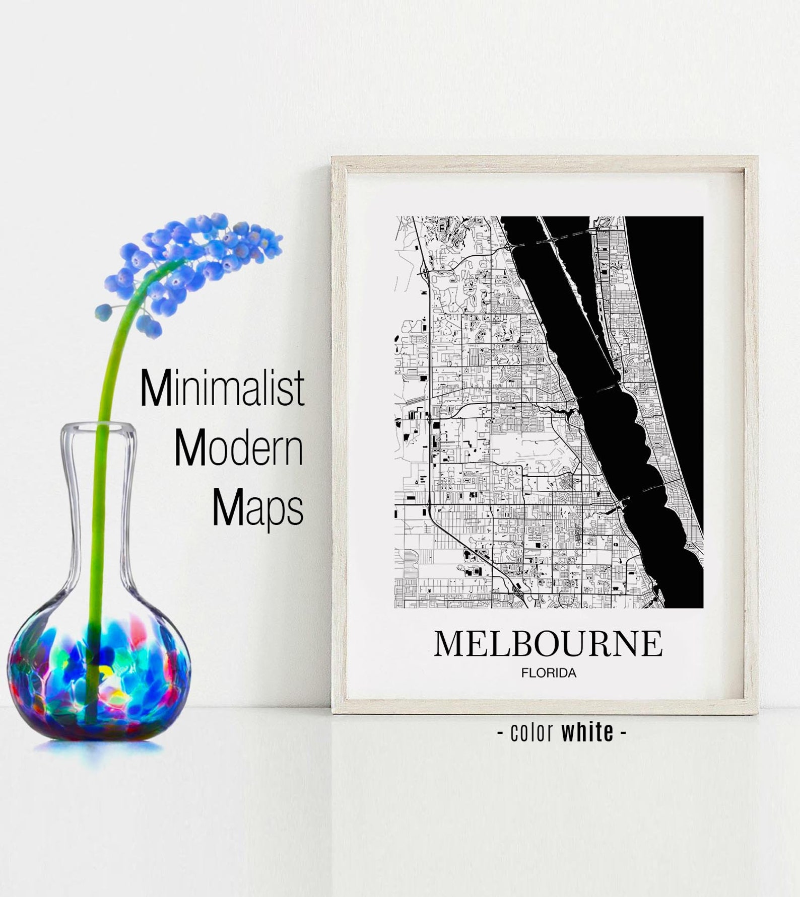 Melbourne Melbourne FL map Melbourne modern art print | Etsy