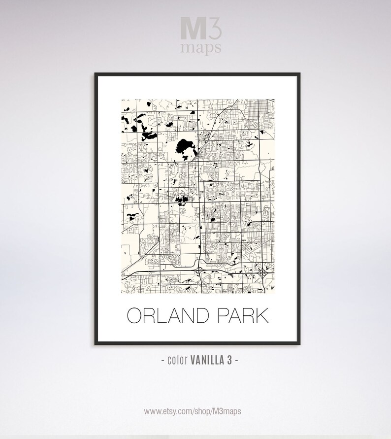 Orland Park Illinois Orland Park IL Map Orland Park Map - Etsy