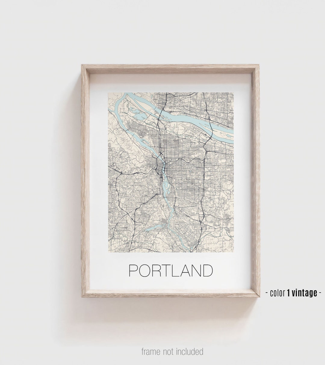 PORTLAND OR City Map Poster, Portland Oregon Street Map Print ...