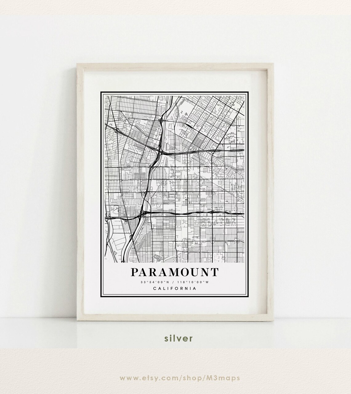 Paramount California Map Paramount CA Map Paramount City - Etsy
