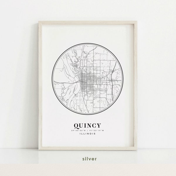 Quincy Illinois Map Print - Etsy