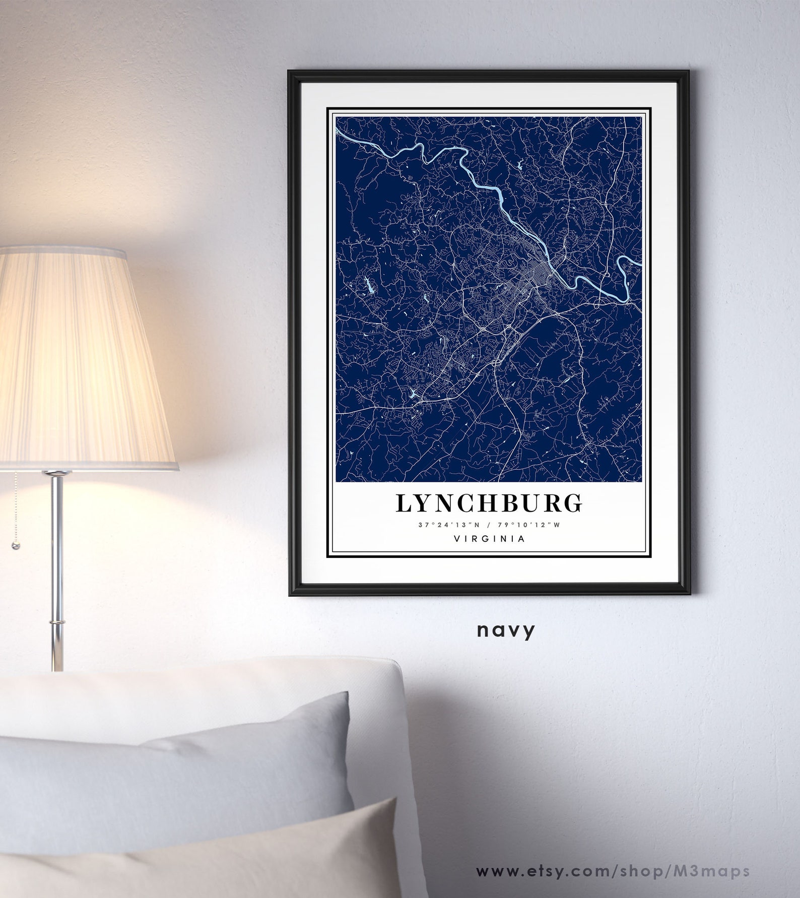 Lynchburg Virginia Map Lynchburg VA Map Lynchburg City Map | Etsy