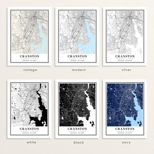 Cranston Rhode Island Map Cranston RI Map Cranston City Map - Etsy