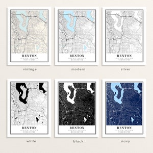 Renton Washington Map, Renton WA Map, Renton City Map, Renton Print ...