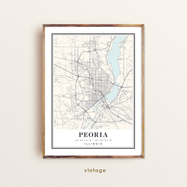 Peoria Illinois Map - Etsy