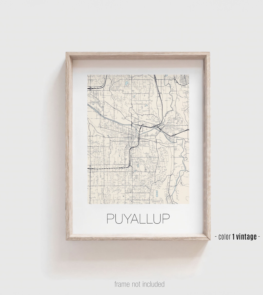 PUYALLUP WA City Map Poster, Puyallup Washington Street Map Print ...