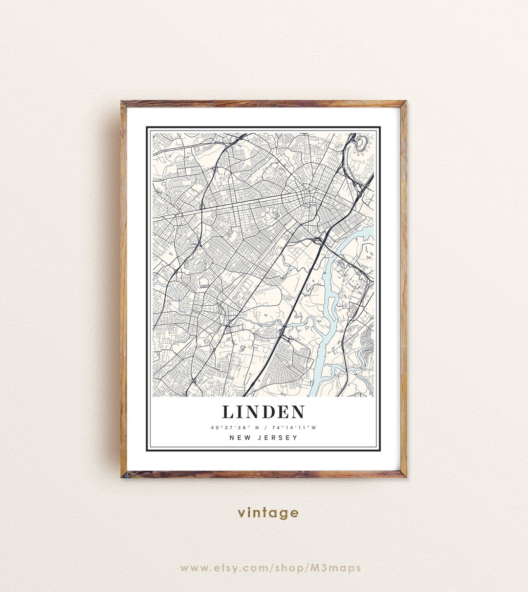 Linden New Jersey Map, Linden NJ Map, Linden City Map, Linden Print ...