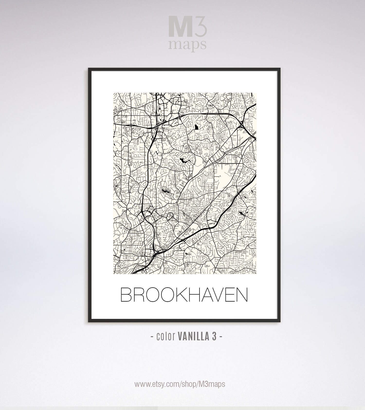 Brookhaven Georgia Brookhaven GA Map Brookhaven Map - Etsy