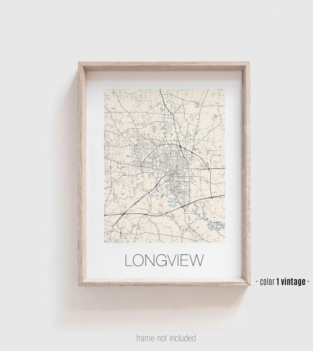 LONGVIEW TX City Map Poster, Longview Texas Street Map Print ...