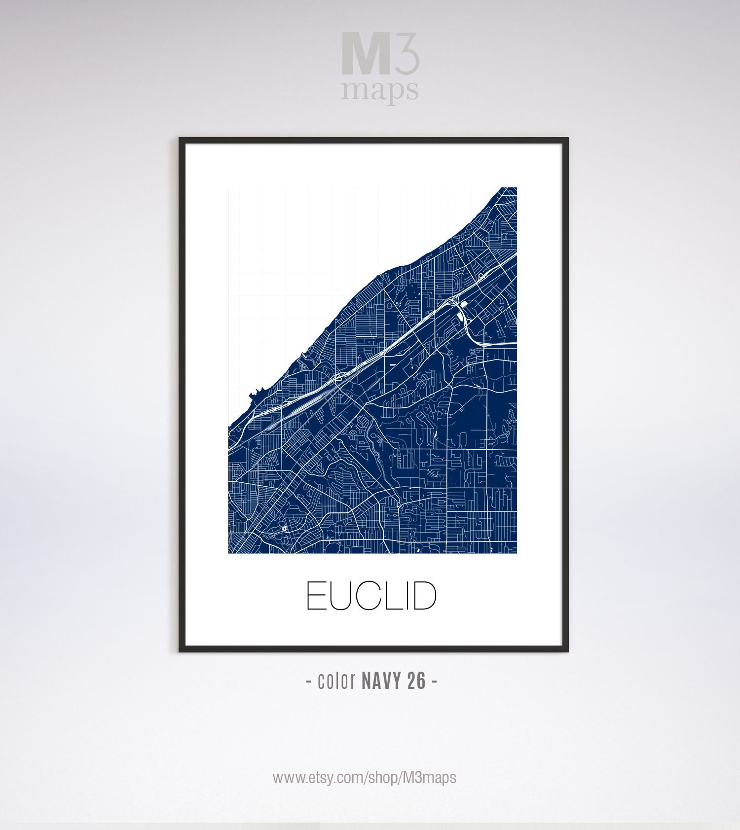 Euclid Ohio Euclid OH Map Euclid Map Euclid Print Euclid - Etsy