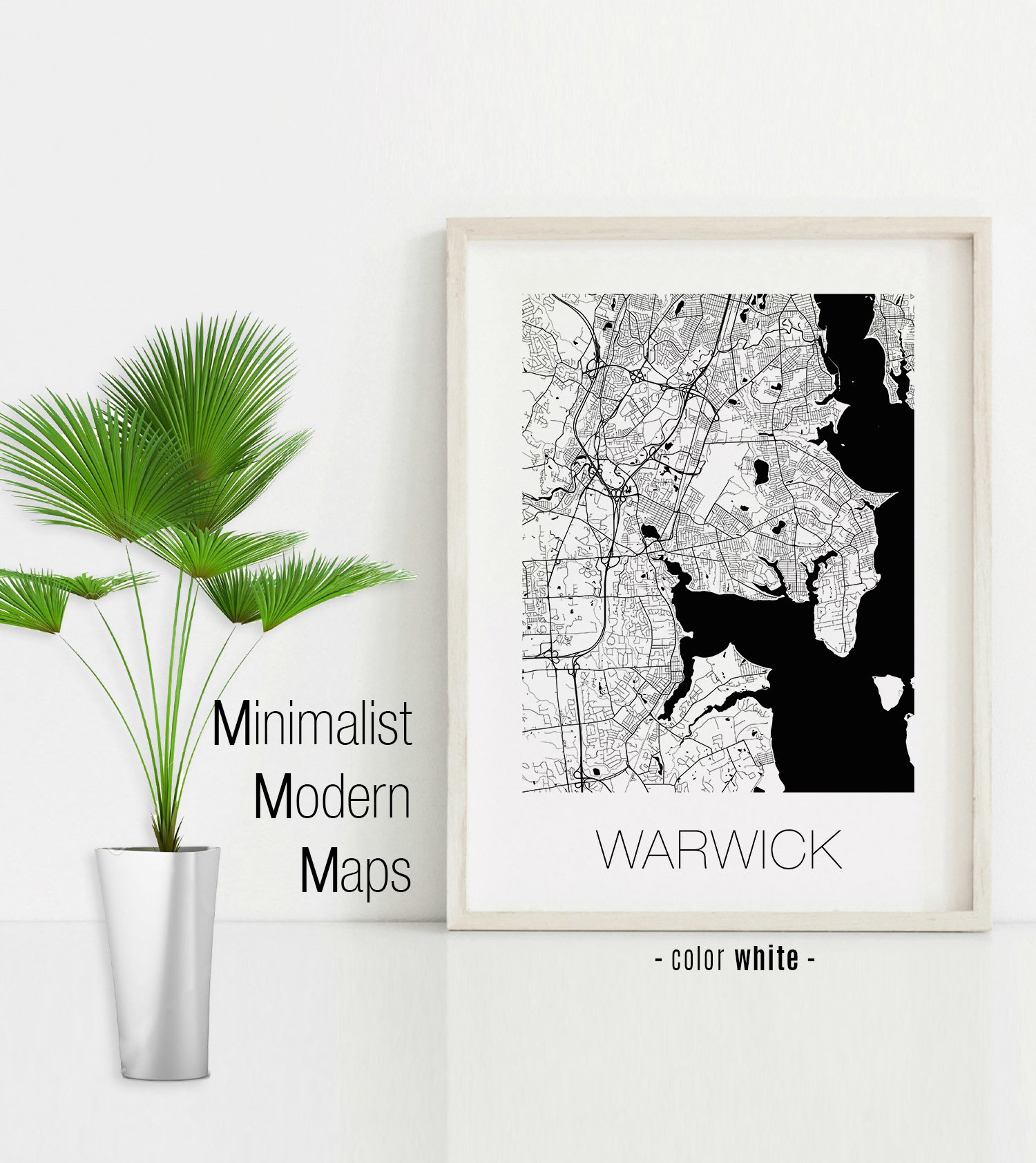 Warwick Rhode Island Warwick RI Map Warwick Map Warwick - Etsy