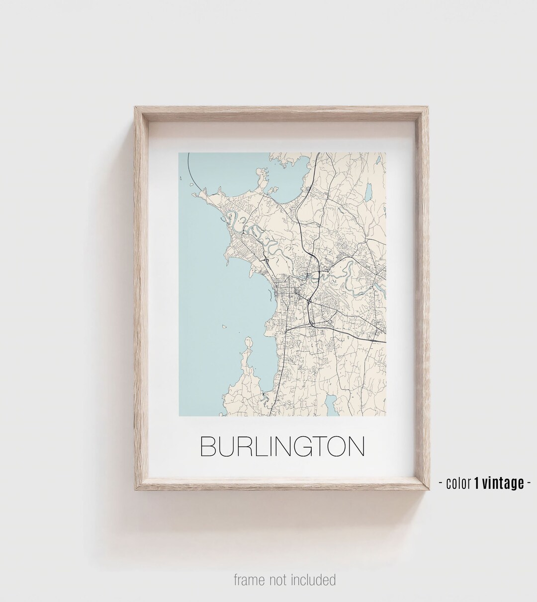 BURLINGTON VT City Map Poster, Burlington Vermont Street Map Print ...