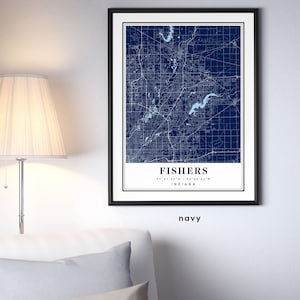 Fishers Indiana Map, Fishers IN Map, Fishers City Map, Fishers Print ...