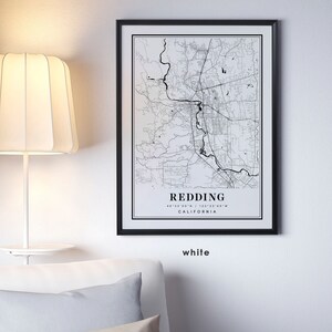 Redding California Map, Redding CA Map, Redding City Map, Redding Print ...