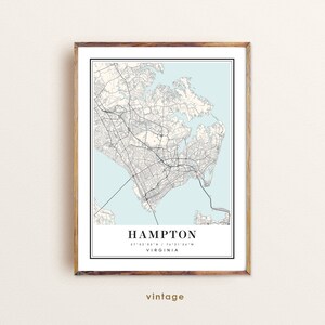 Hampton Virginia Map, Hampton VA Map, Hampton City Map, Hampton Print ...