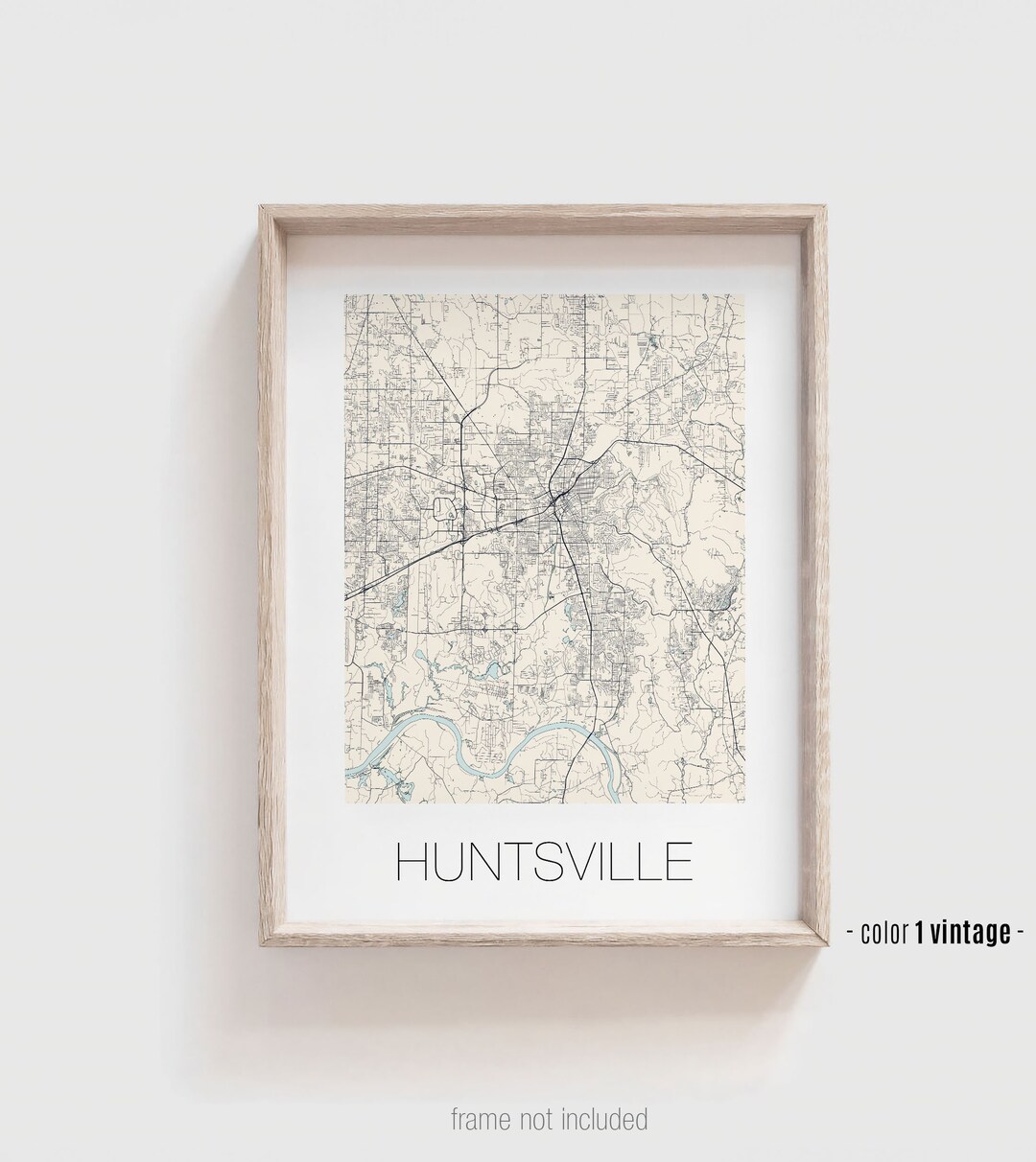 HUNTSVILLE AL City Map Poster, Huntsville Alabama Street Map Print ...