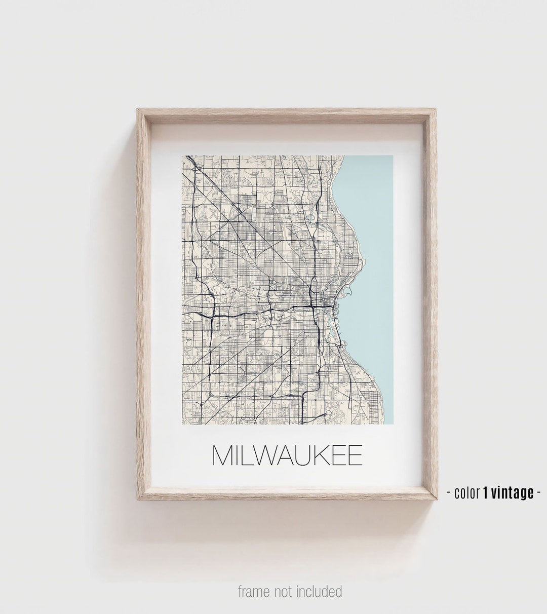 MILWAUKEE WI City Map Poster, Milwaukee Wisconsin Street Map Print ...