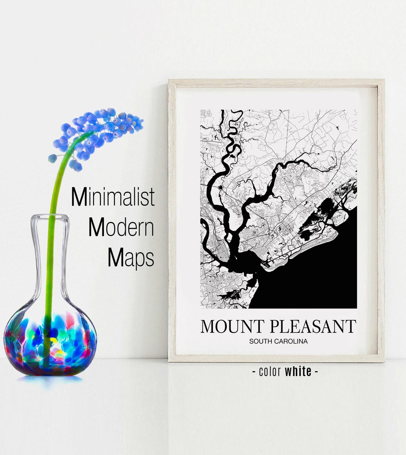 Mount Pleasant Mount Pleasant SC Map Mount Pleasant Modern - Etsy