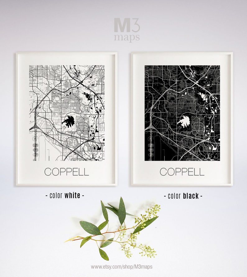 Coppell Texas Coppell TX Map Coppell Map Coppell Print | Etsy