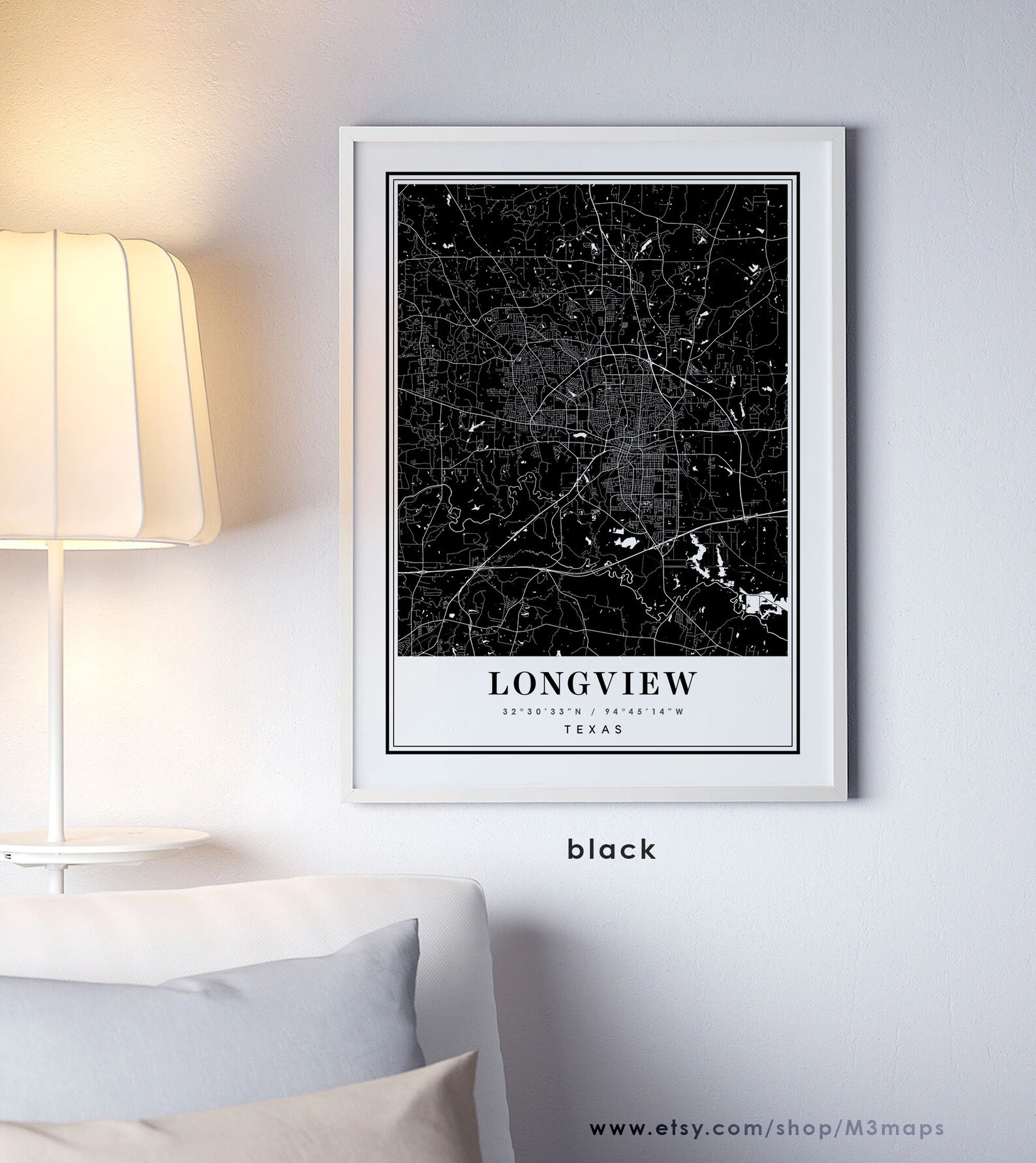 Longview Texas Map Longview TX Map Longview City Map - Etsy