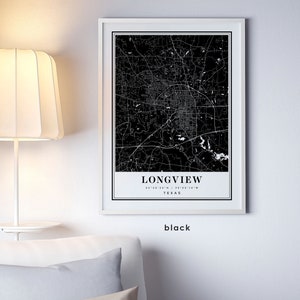 Longview Texas Map, Longview TX Map, Longview City Map, Longview Print ...