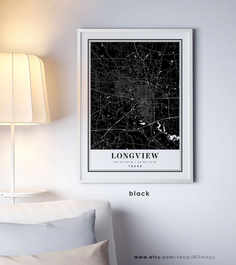 Longview Texas Map Longview TX Map Longview City Map - Etsy