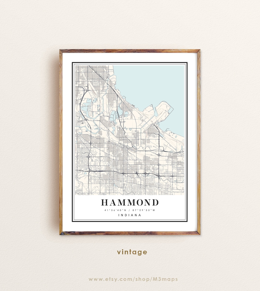 Hammond Indiana Map, Hammond IN Map, Hammond City Map, Hammond Print ...