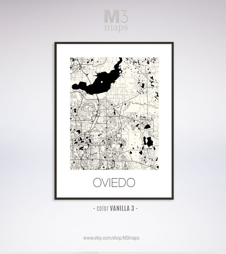 Oviedo Florida Oviedo FL Map Oviedo Map Oviedo Print - Etsy