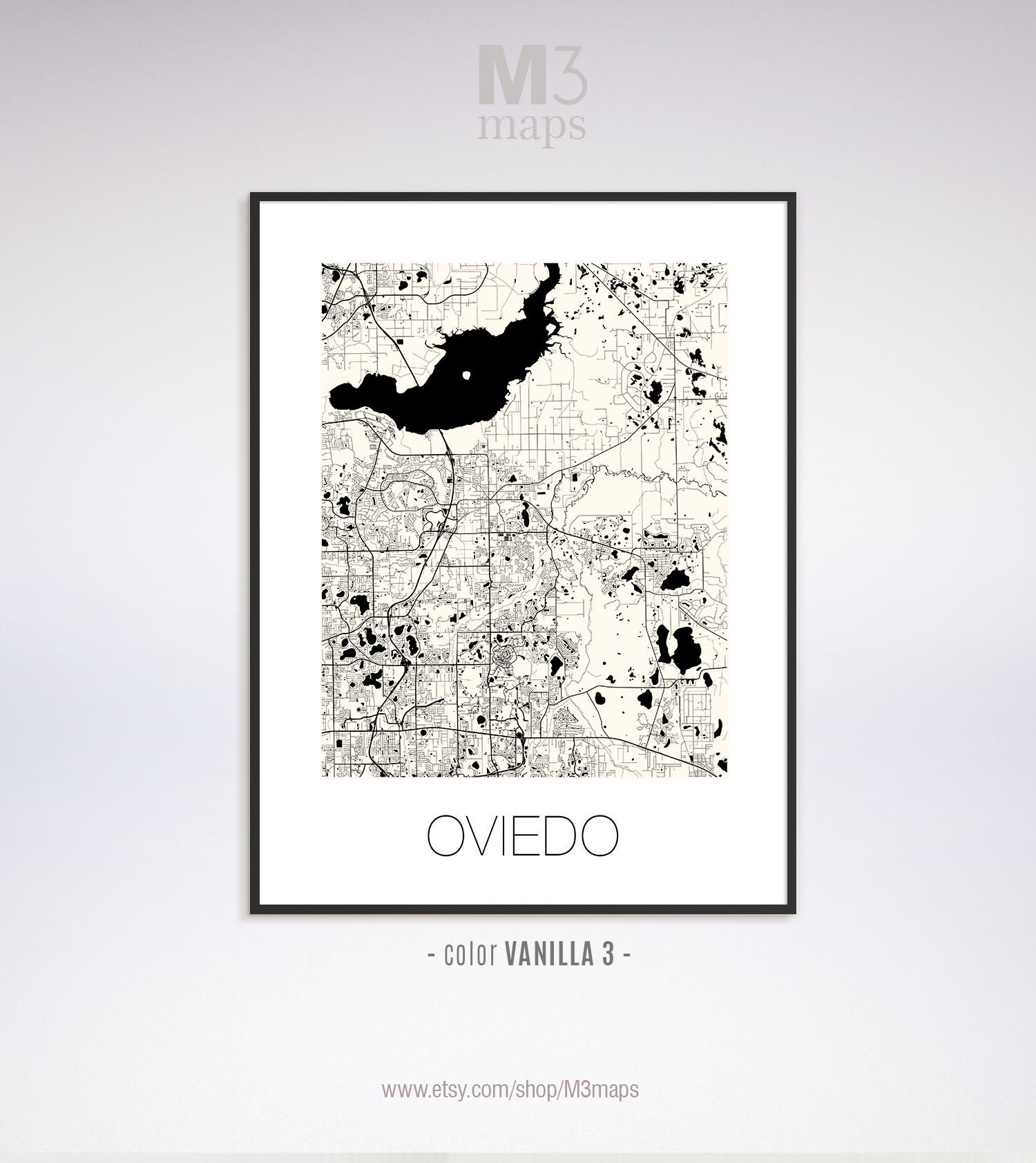 Oviedo Florida Oviedo FL Map Oviedo Map Oviedo Print - Etsy