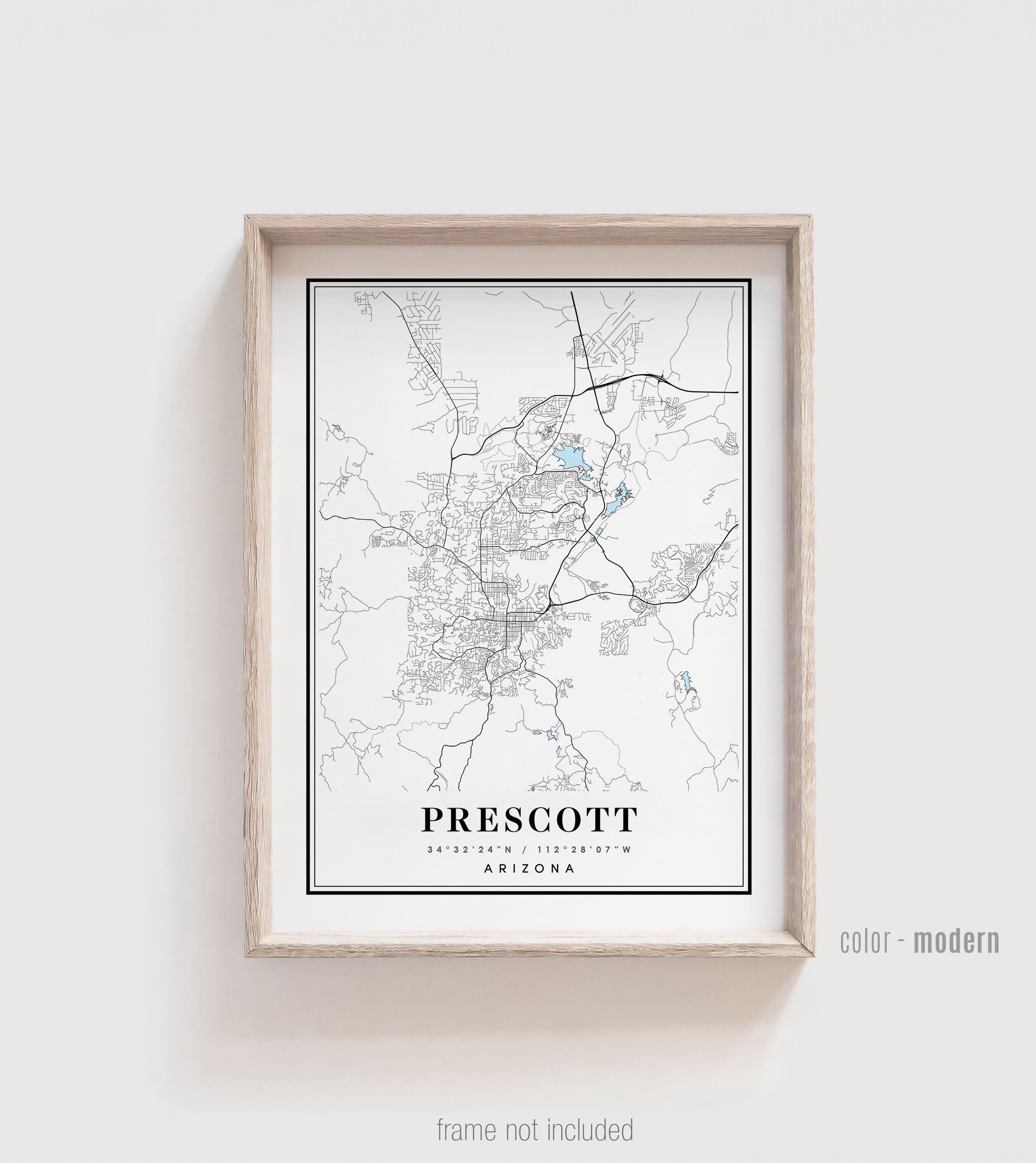 Prescott AZ Map Print - Prescott Arizona City Poster - Personalized ...