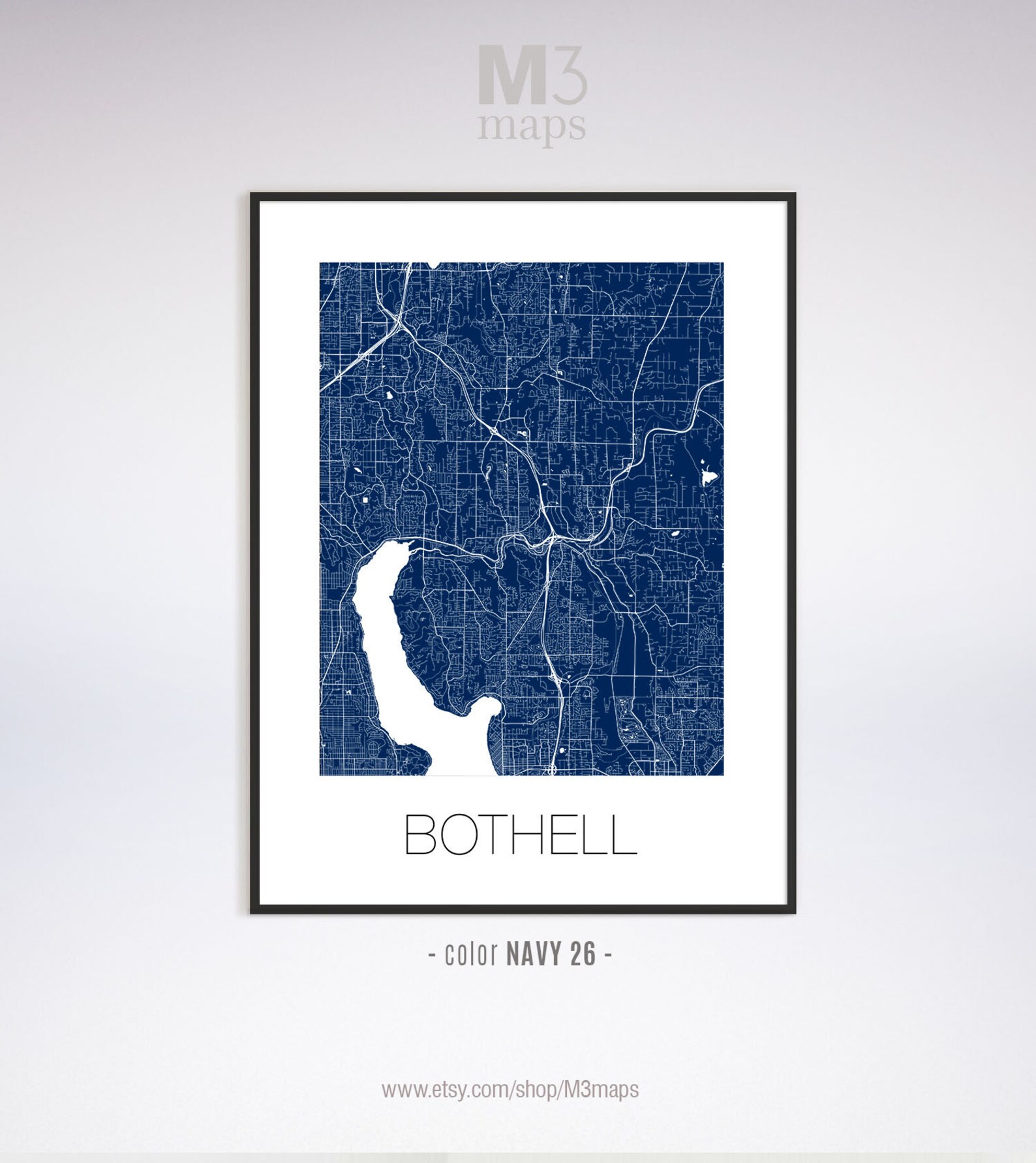 Bothell Washington Bothell WA Map Bothell Map Bothell - Etsy