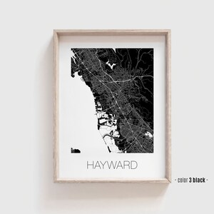 HAYWARD CA City Map Poster, Hayward California Street Map Print ...