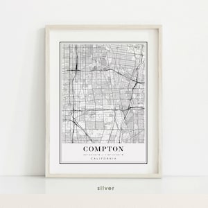 Compton California Map, Compton CA Map, Compton City Map, Compton Print ...