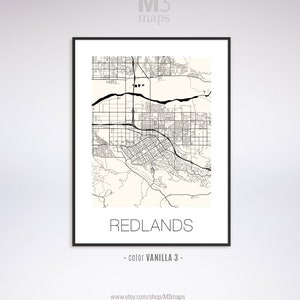 Redlands California, Redlands CA Map, Redlands Map, Redlands Print ...