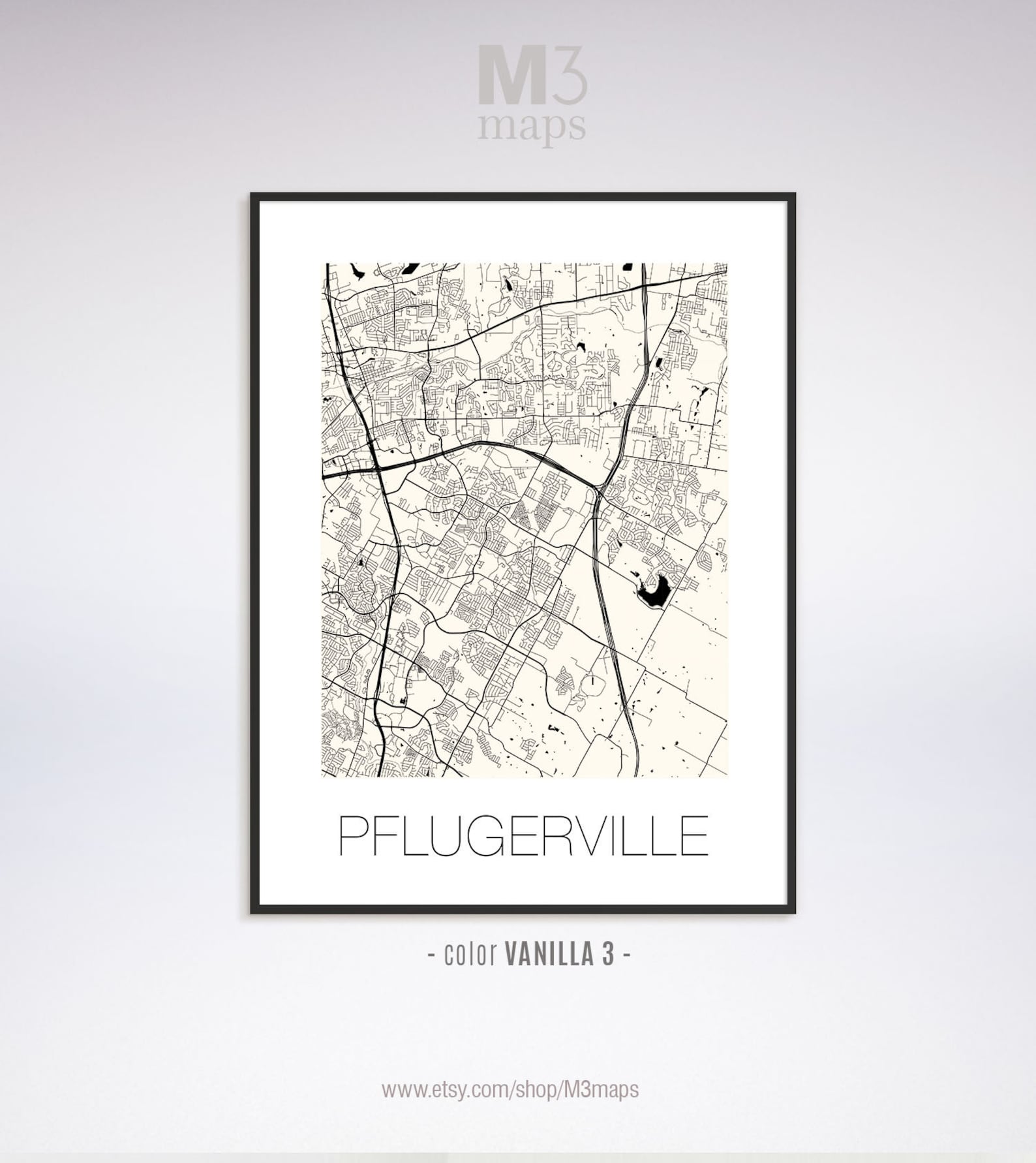 Pflugerville Texas Pflugerville TX Map Pflugerville Map - Etsy