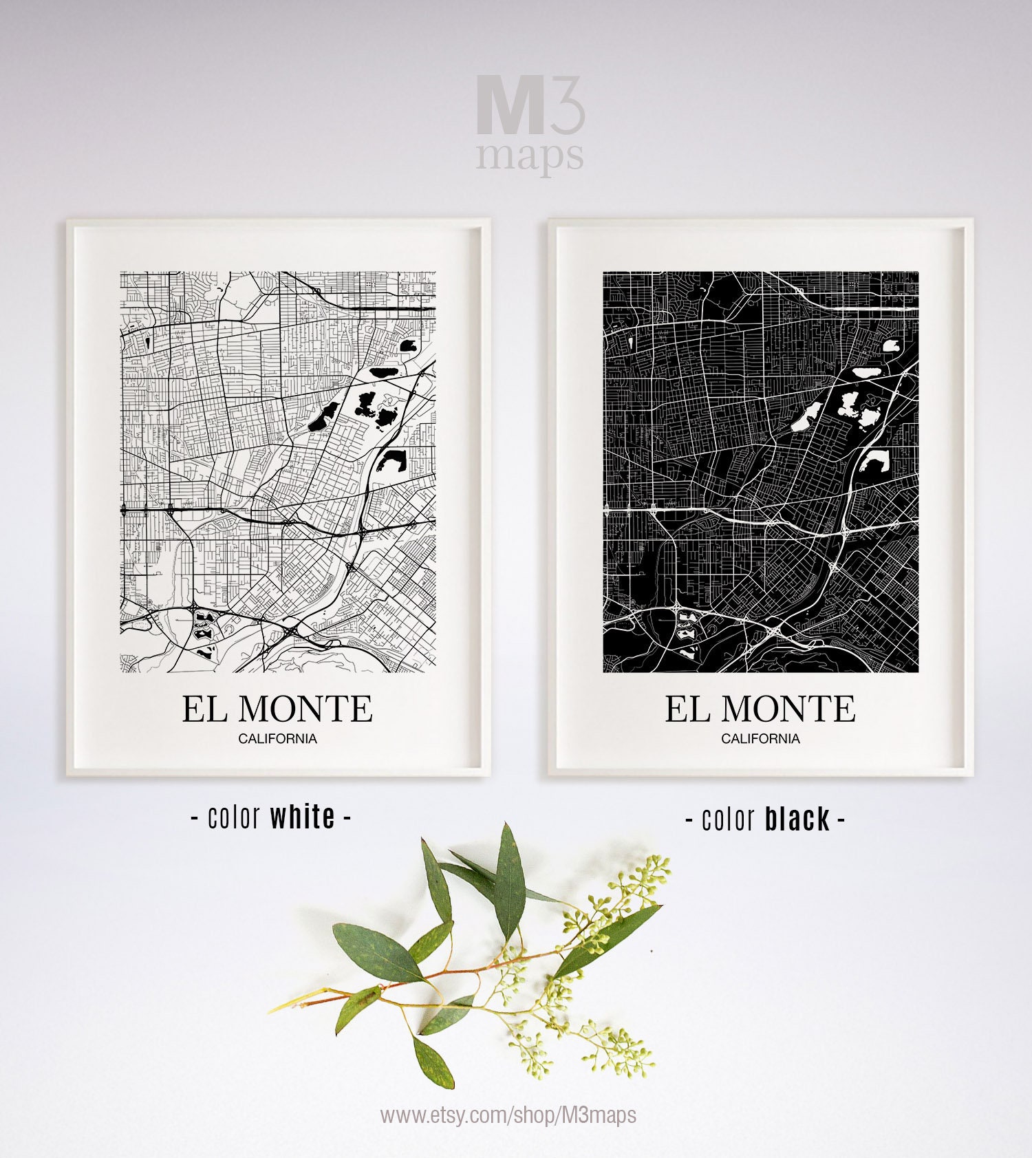 El Monte El Monte CA Map El Monte Modern Art Print El Monte - Etsy