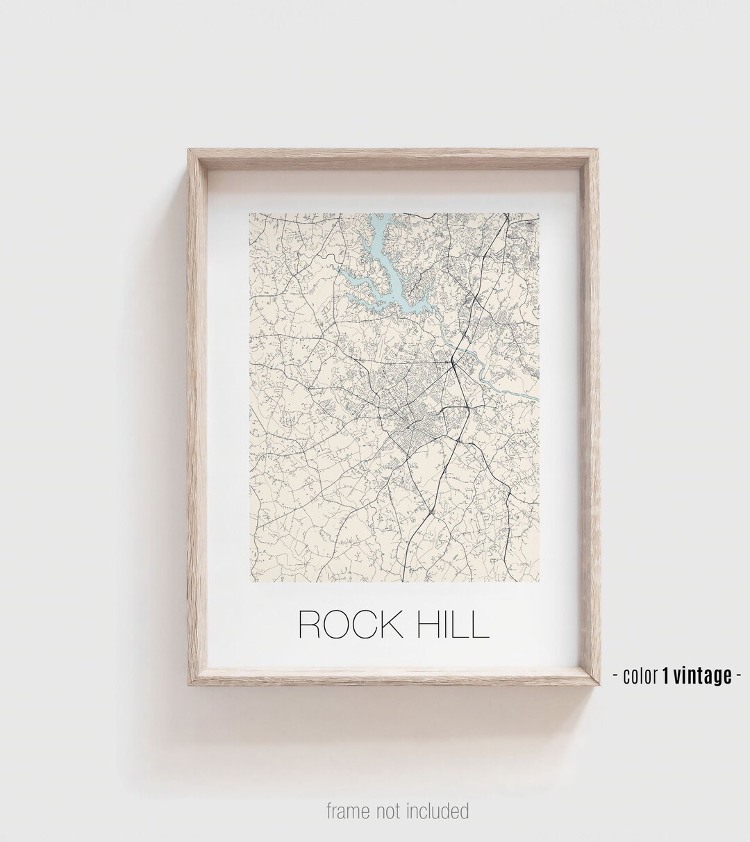 ROCK HILL SC City Map Poster, Rock Hill South Carolina Street Map Print ...