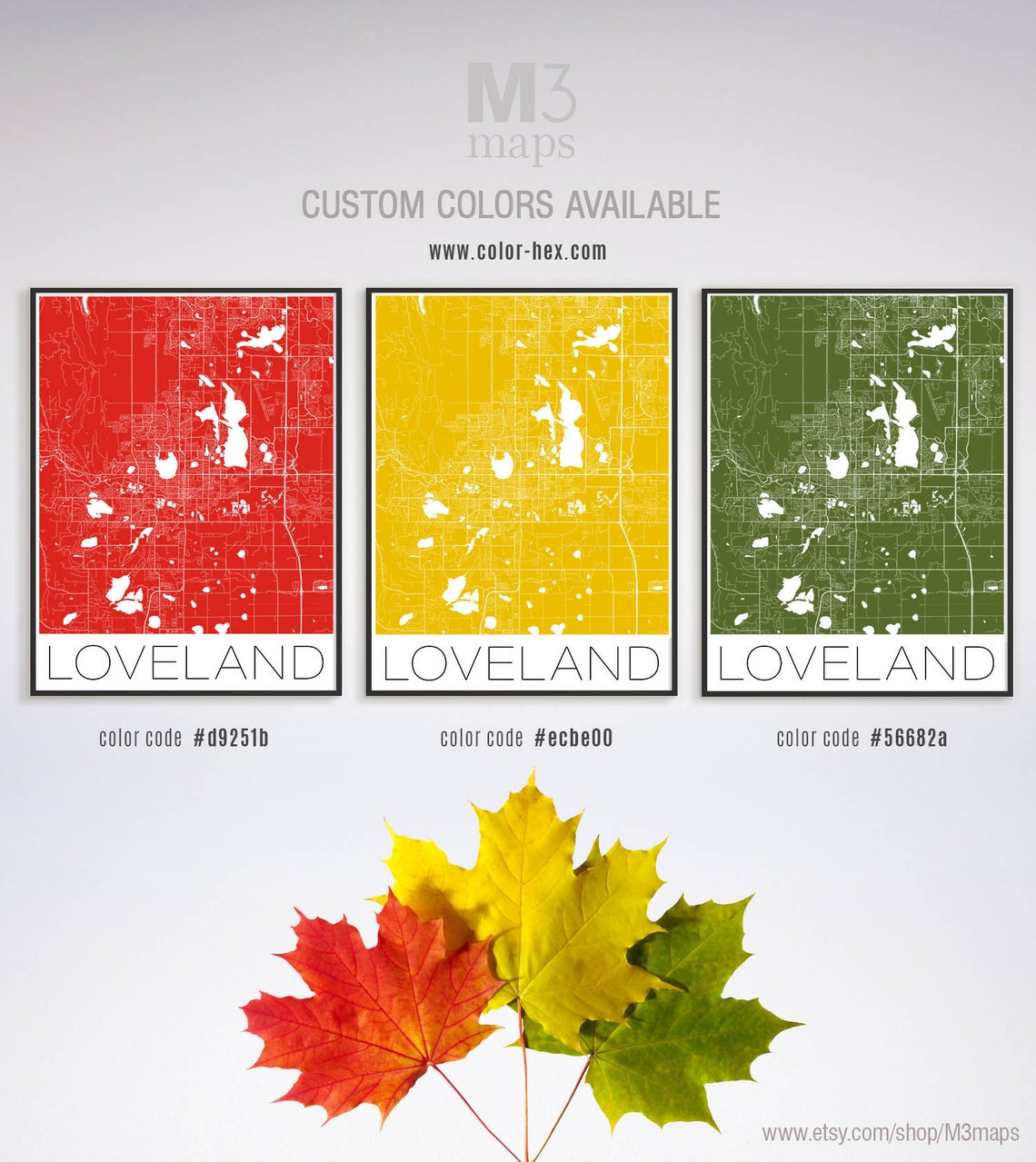 Map of Loveland Colorado City Print Poster Loveland CO City - Etsy