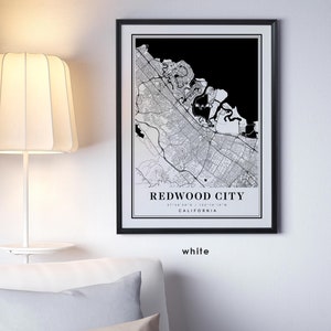 Redwood City California map Redwood City CA map Redwood City | Etsy