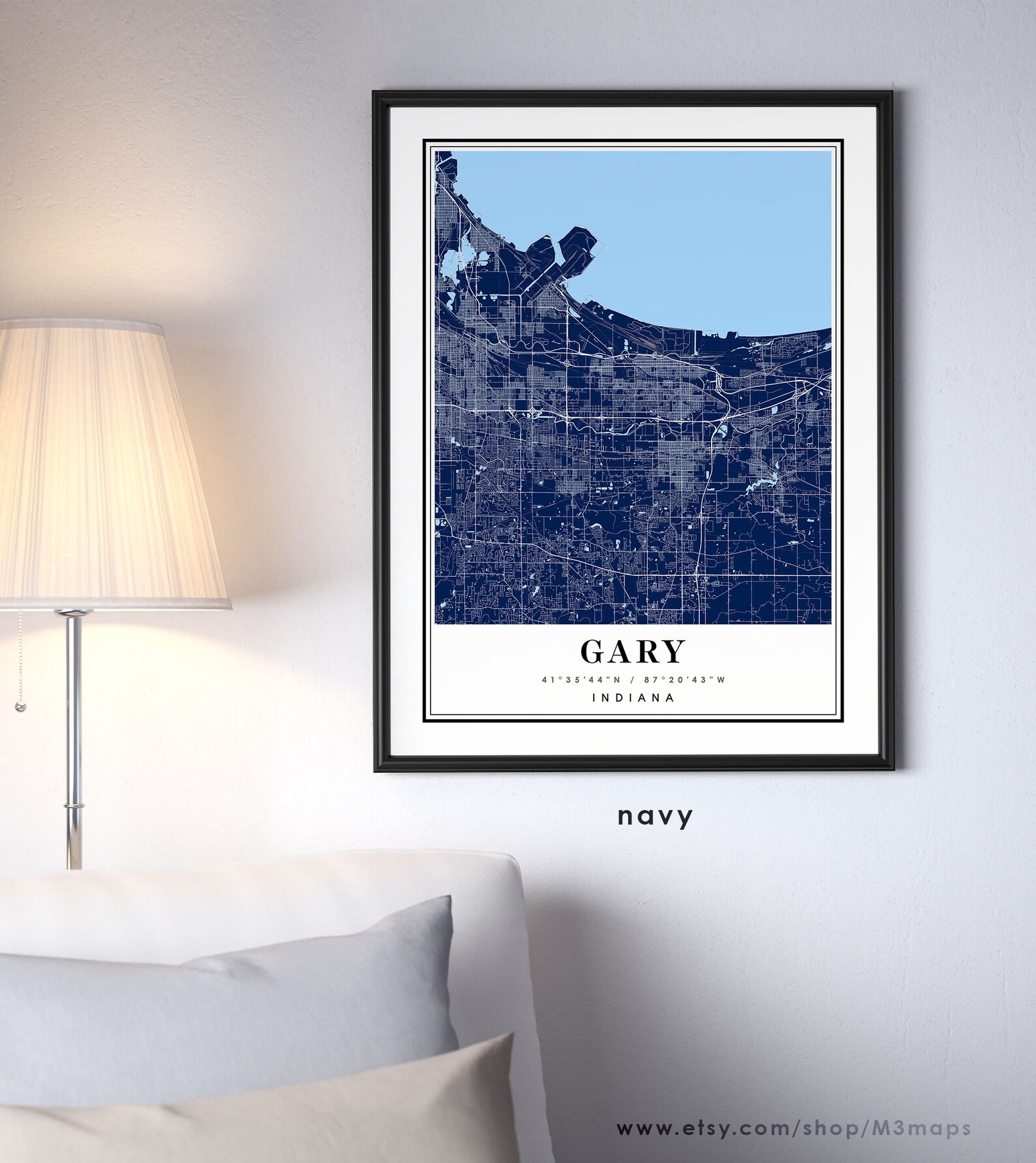 Gary Indiana Map Gary IN Map Gary City Map Gary Print Gary - Etsy