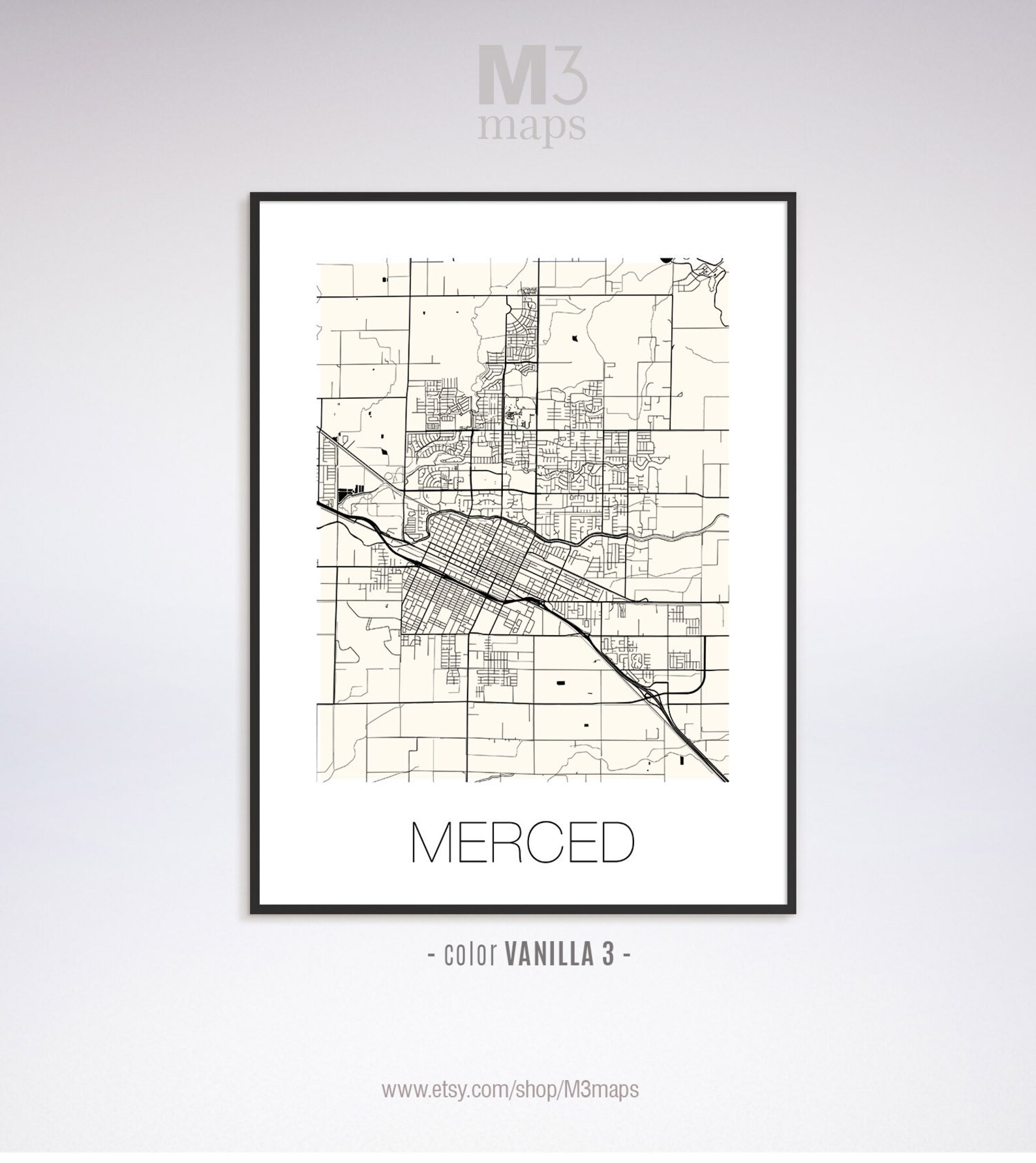 Merced California Merced CA Map Merced Map Merced Print - Etsy