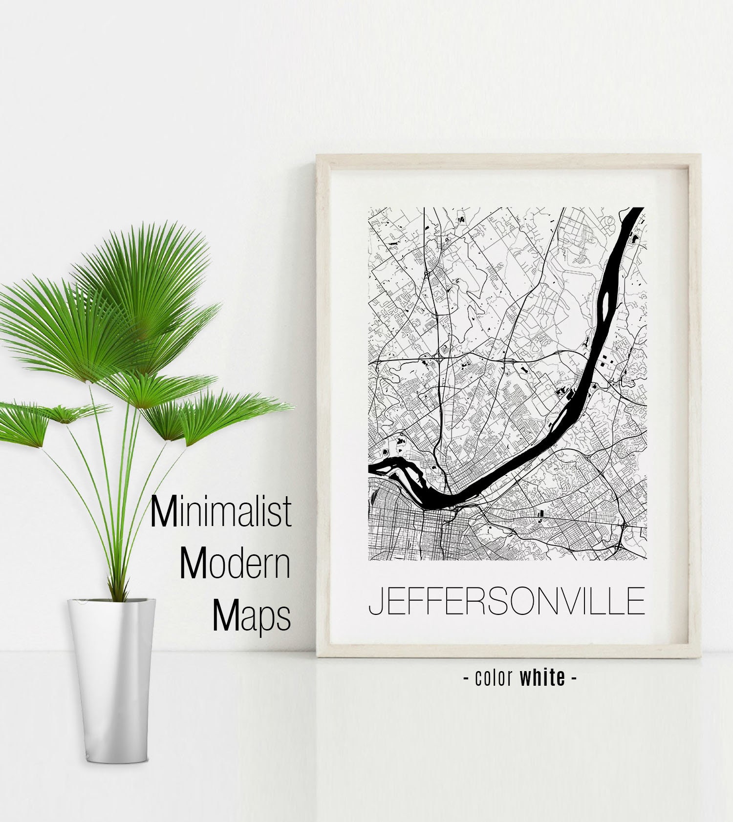 Jeffersonville Indiana Jeffersonville IN Map Jeffersonville - Etsy