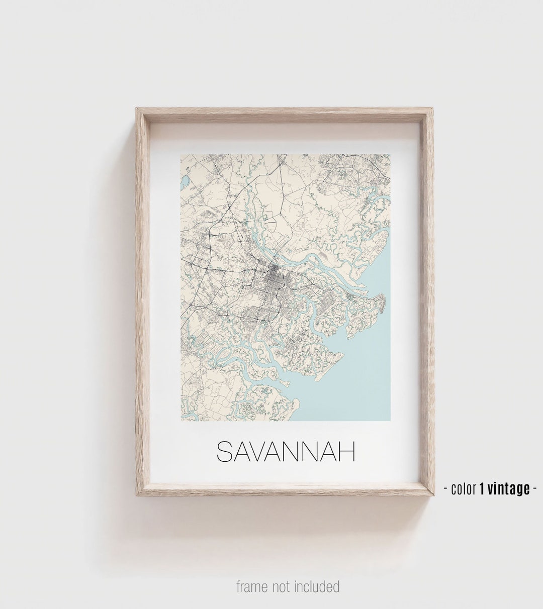SAVANNAH GA City Map Poster, Savannah Georgia Street Map Print ...