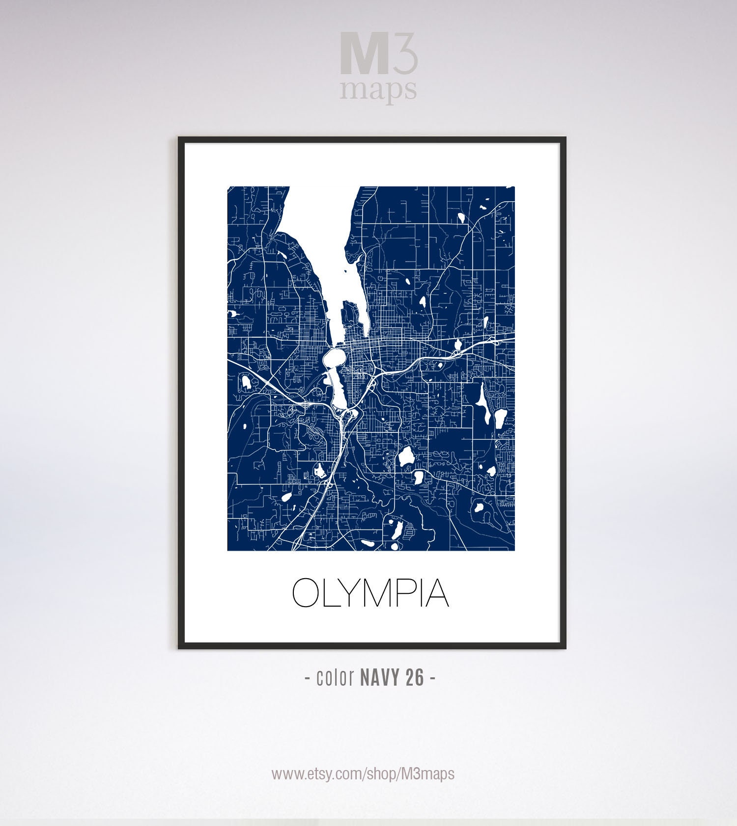 Olympia Washington Olympia WA Map Olympia Map Olympia | Etsy