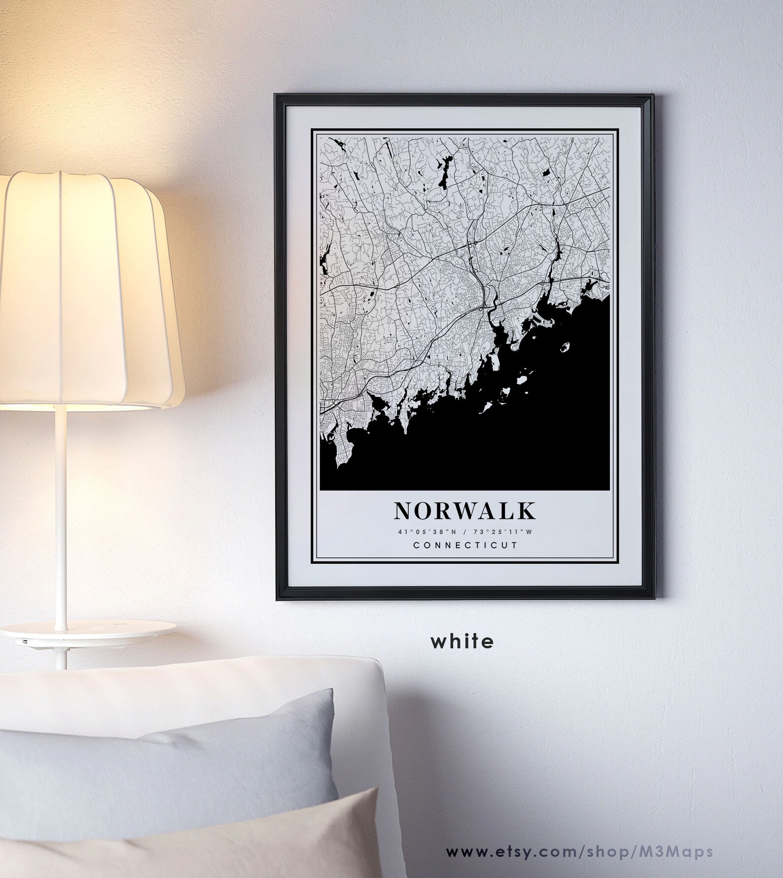 Norwalk Connecticut Map Norwalk CT Map Norwalk City Map - Etsy