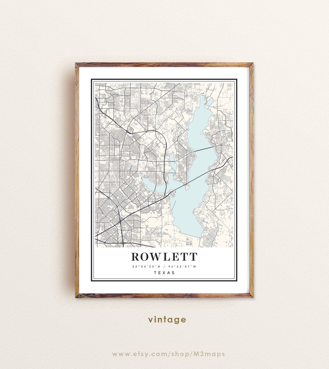 Rowlett Texas Map Rowlett TX Map Rowlett City Map Rowlett - Etsy
