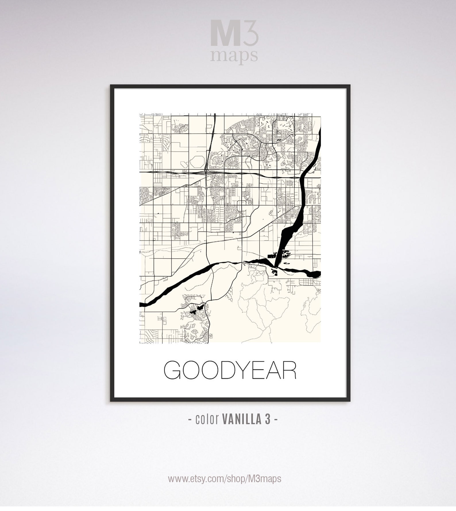 Goodyear Arizona Goodyear AZ Map Goodyear Map Goodyear - Etsy
