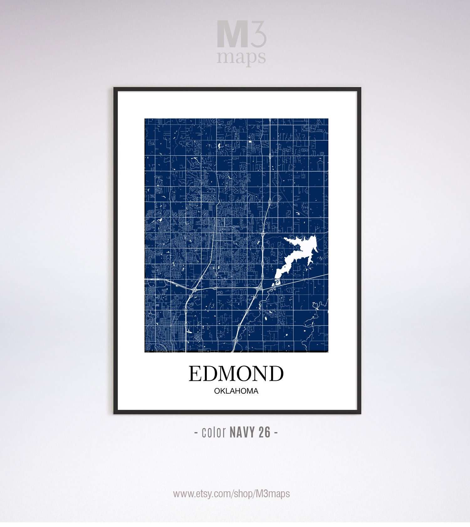 Edmond Edmond OK Map Edmond Modern Art Print Edmond Wall - Etsy