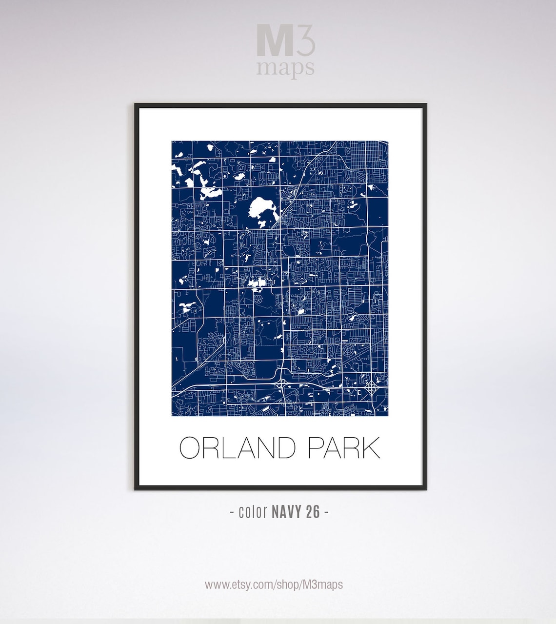 Orland Park Illinois Orland Park IL Map Orland Park Map - Etsy